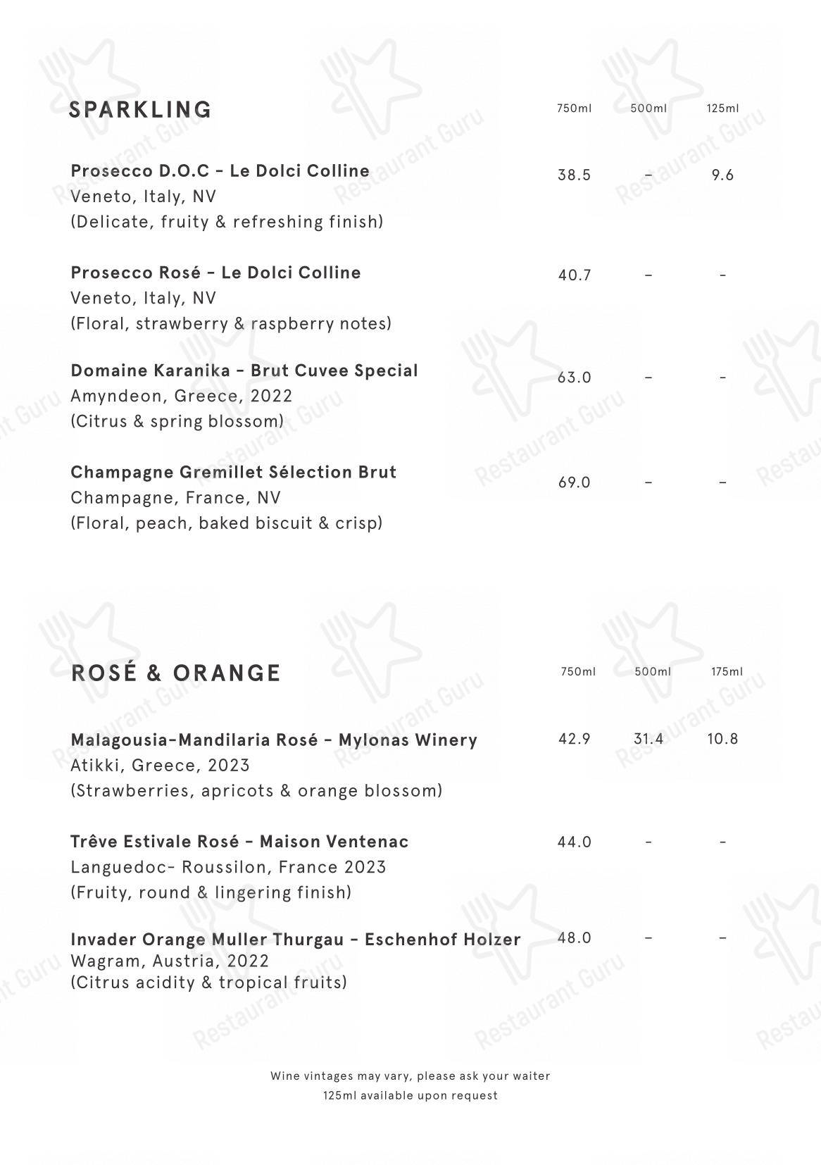 Menu at Brother Marcus Borough restaurant, London