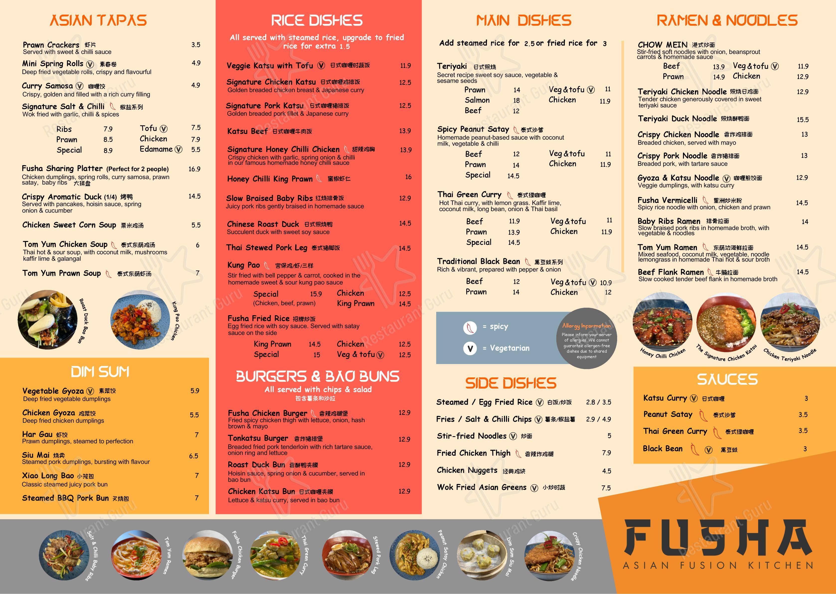 Menu at Fusha Asian Fusion - Durham restaurant, Durham