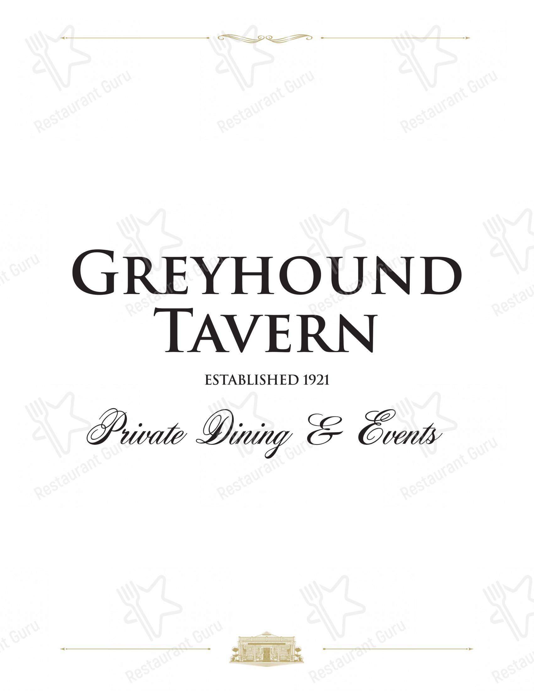 Menu at Greyhound Tavern restaurant, Fort Mitchell