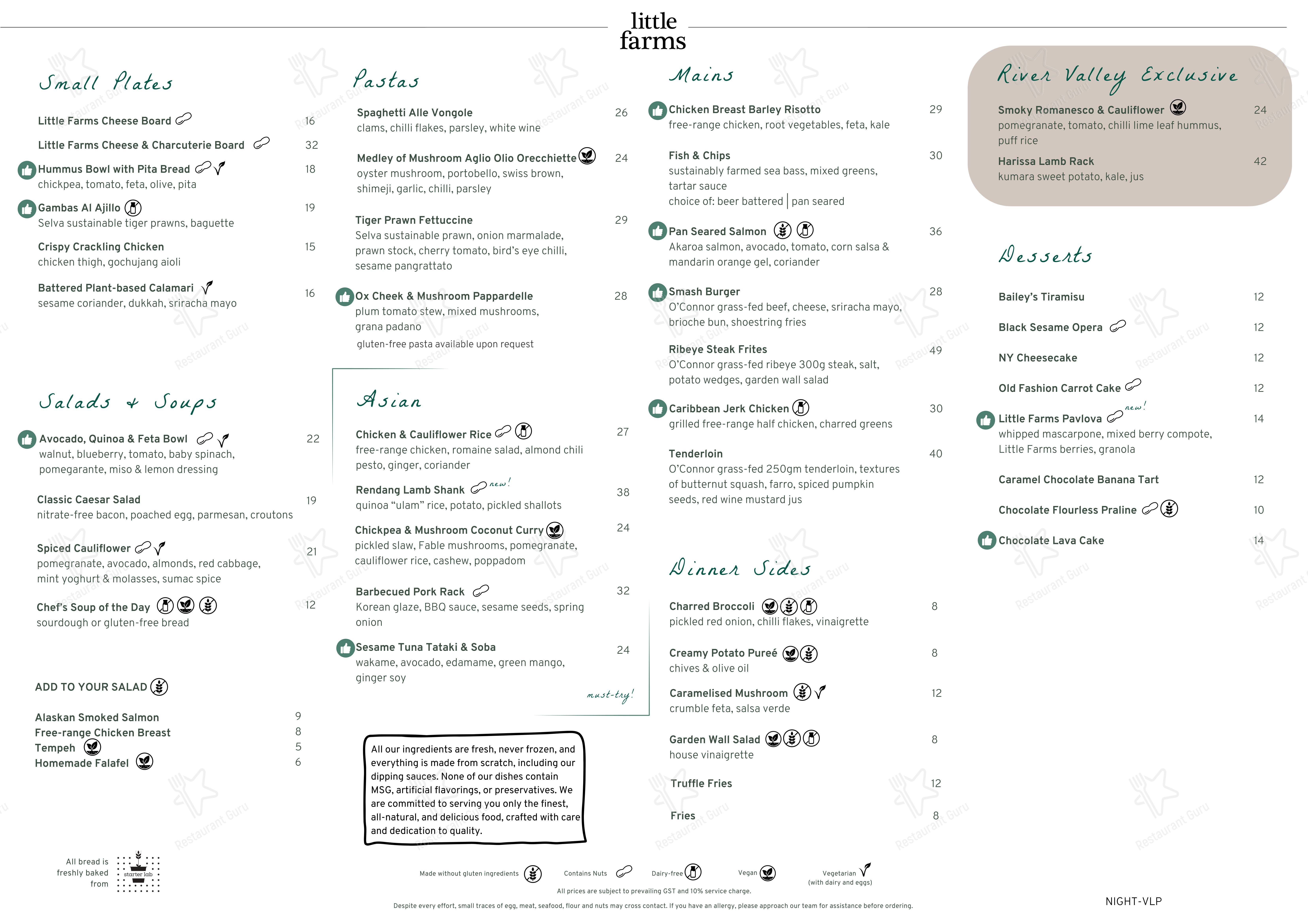 Menu at Little Farms Cafe, Valley Point, Singapore