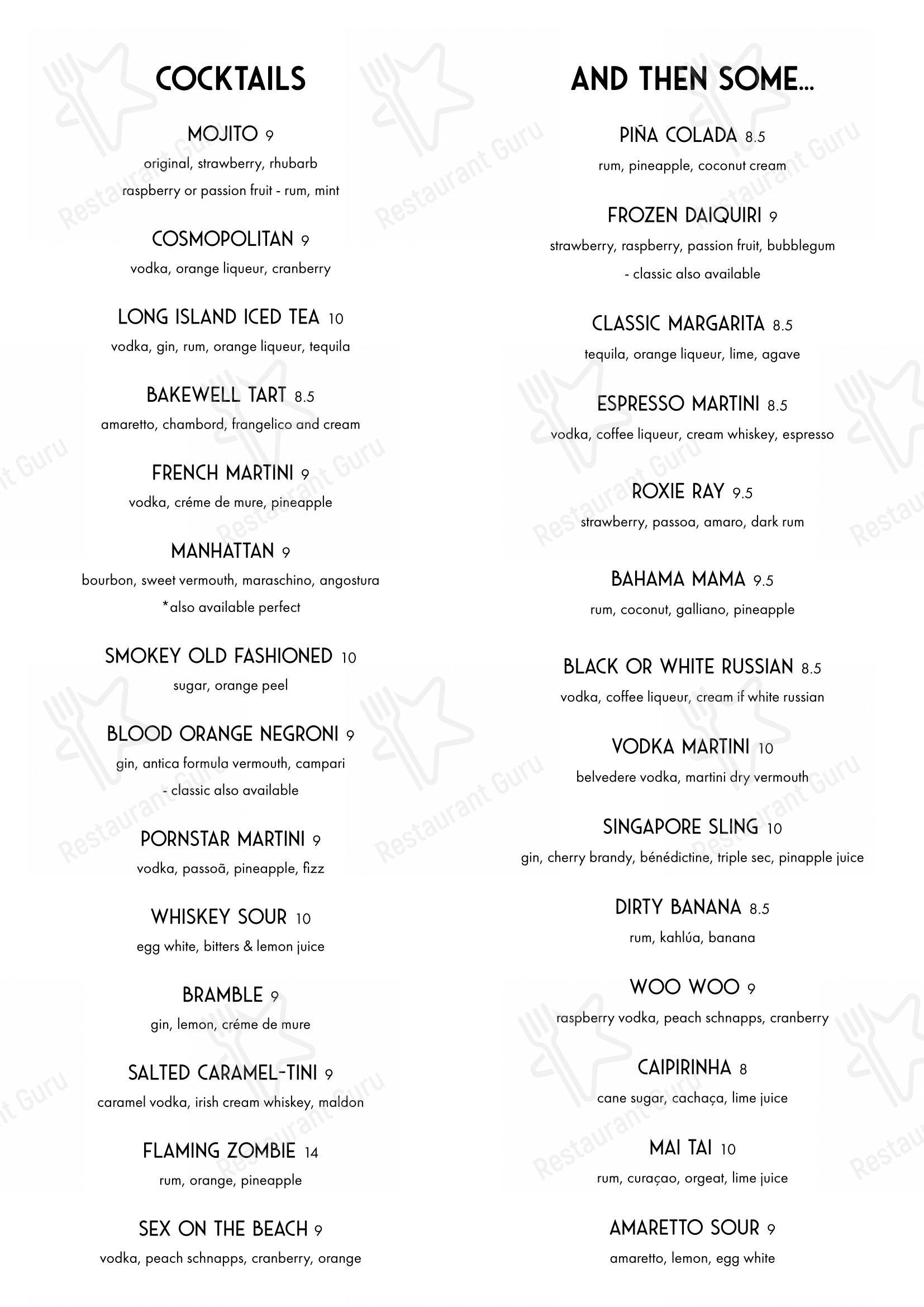 Menu at Mr Lau's restaurant, Warrington