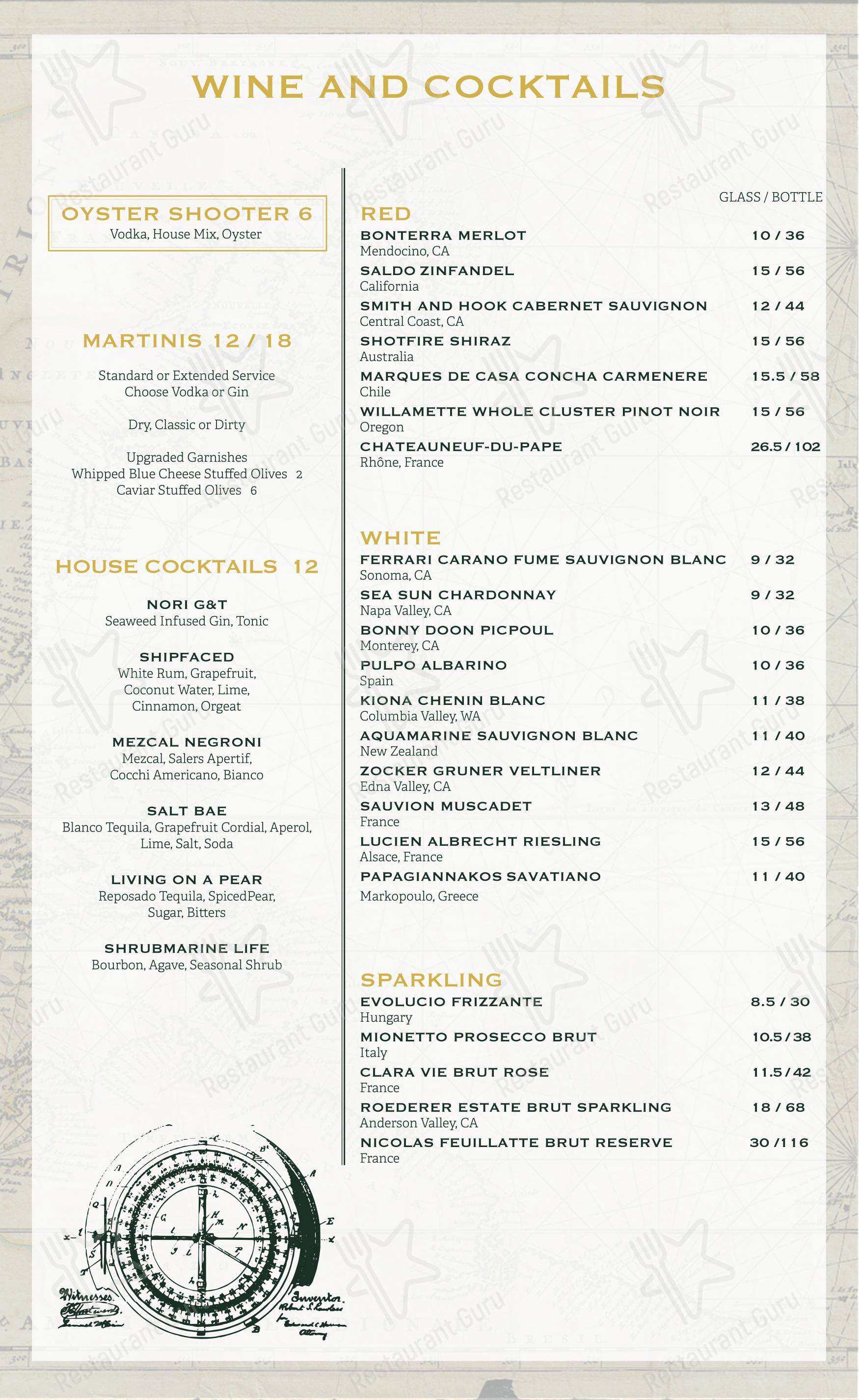 Menu at The Brass Pearl pub & bar, Knoxville