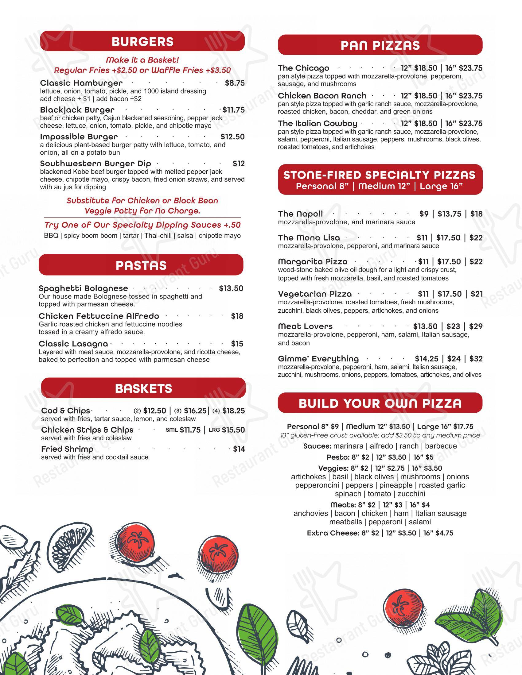 Menu at The House of Seven Brothers restaurant, Sequim