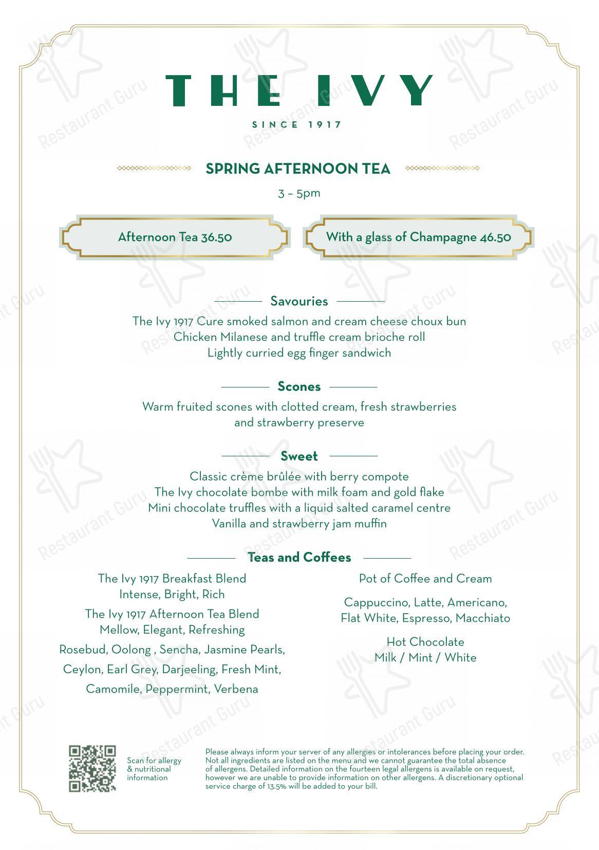 Menu at The Ivy Montpellier Brasserie Cheltenham restaurant, Cheltenham