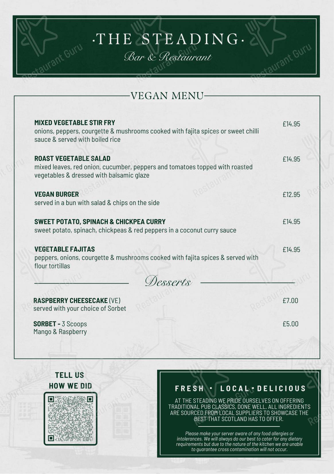 Menu at The Steading pub & bar, Edinburgh, 118-120 Biggar Rd Menu at The Steading pub & bar, Edinburgh, 118-120 Biggar Rd