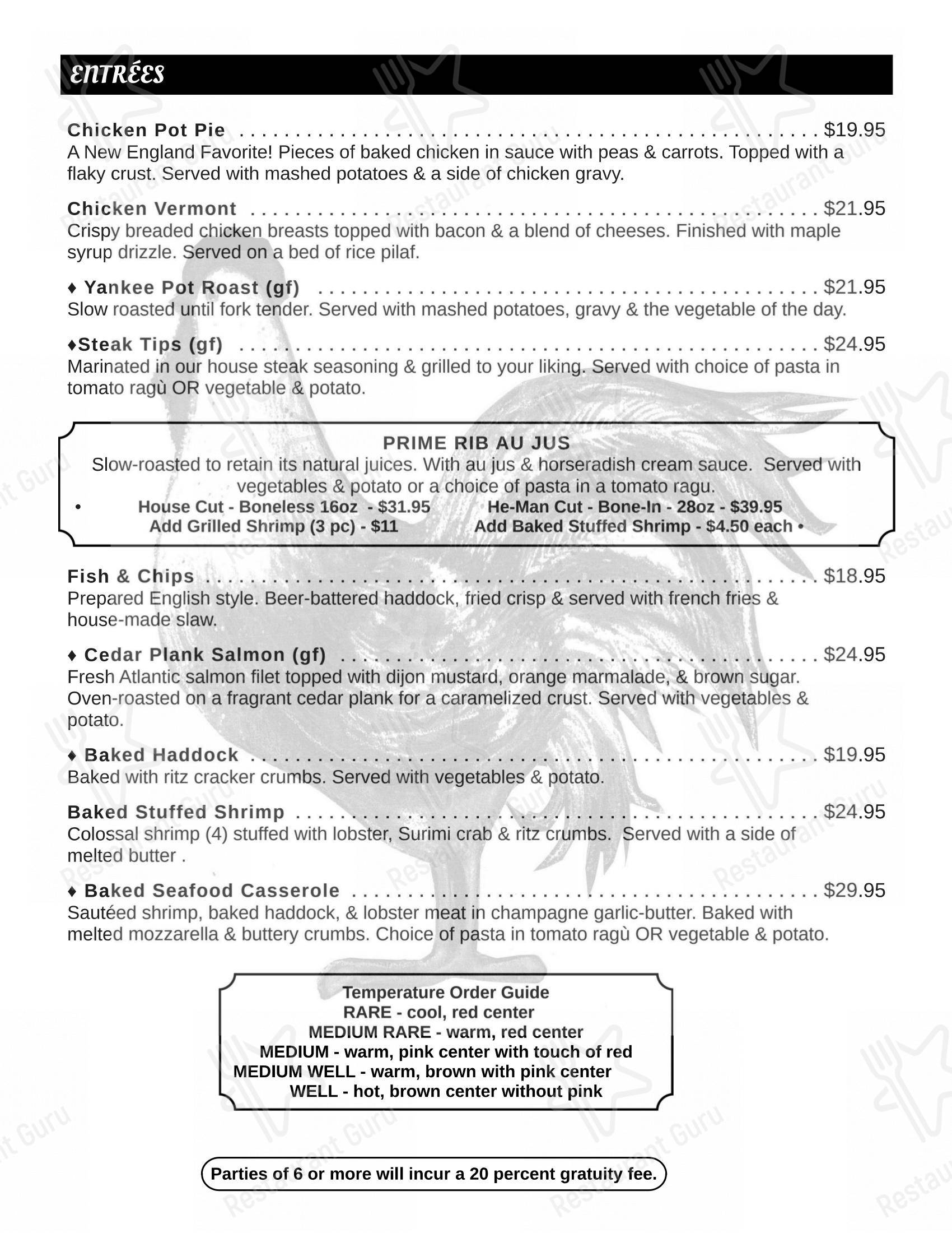 Menu at The Village Haven restaurant, North Smithfield