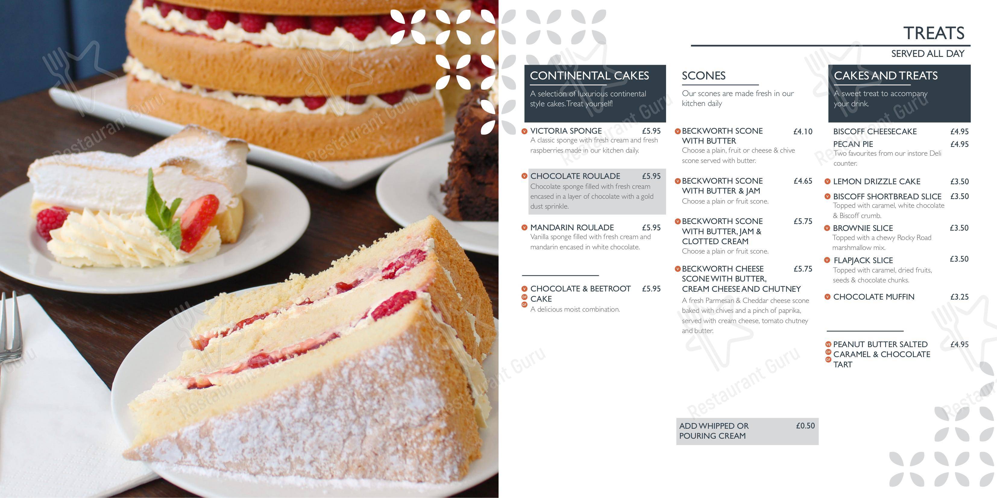 Menu at Beckworth Emporium restaurant, Mears Ashby