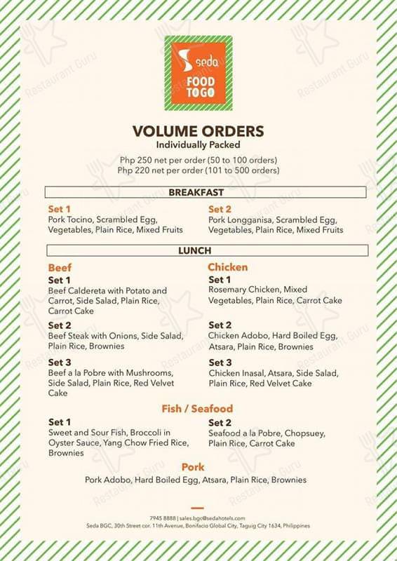 Menu at Straight Up Rooftop Bar at Seda Vertis North, Quezon City