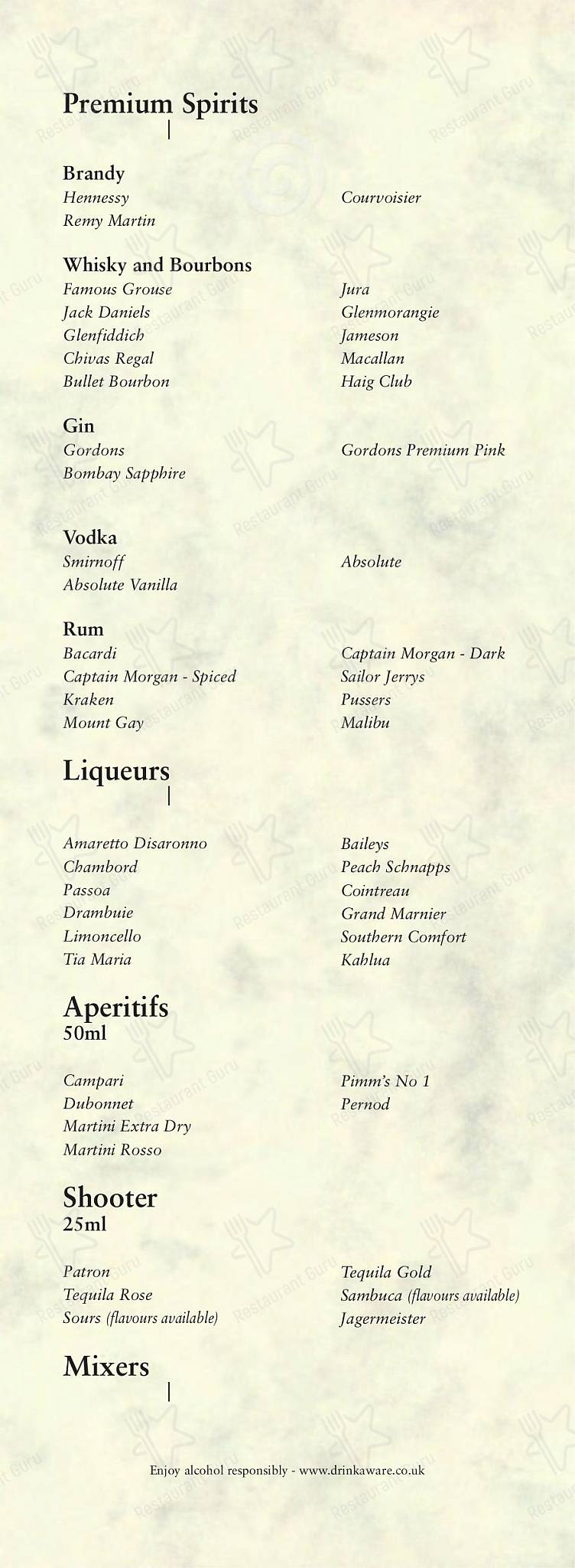 Menu at The Raj Restaurant, Kettering