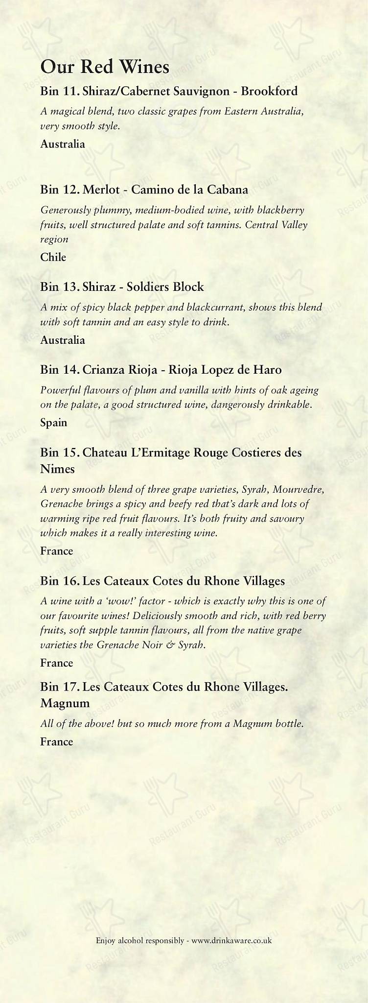 Menu at The Raj Restaurant, Kettering