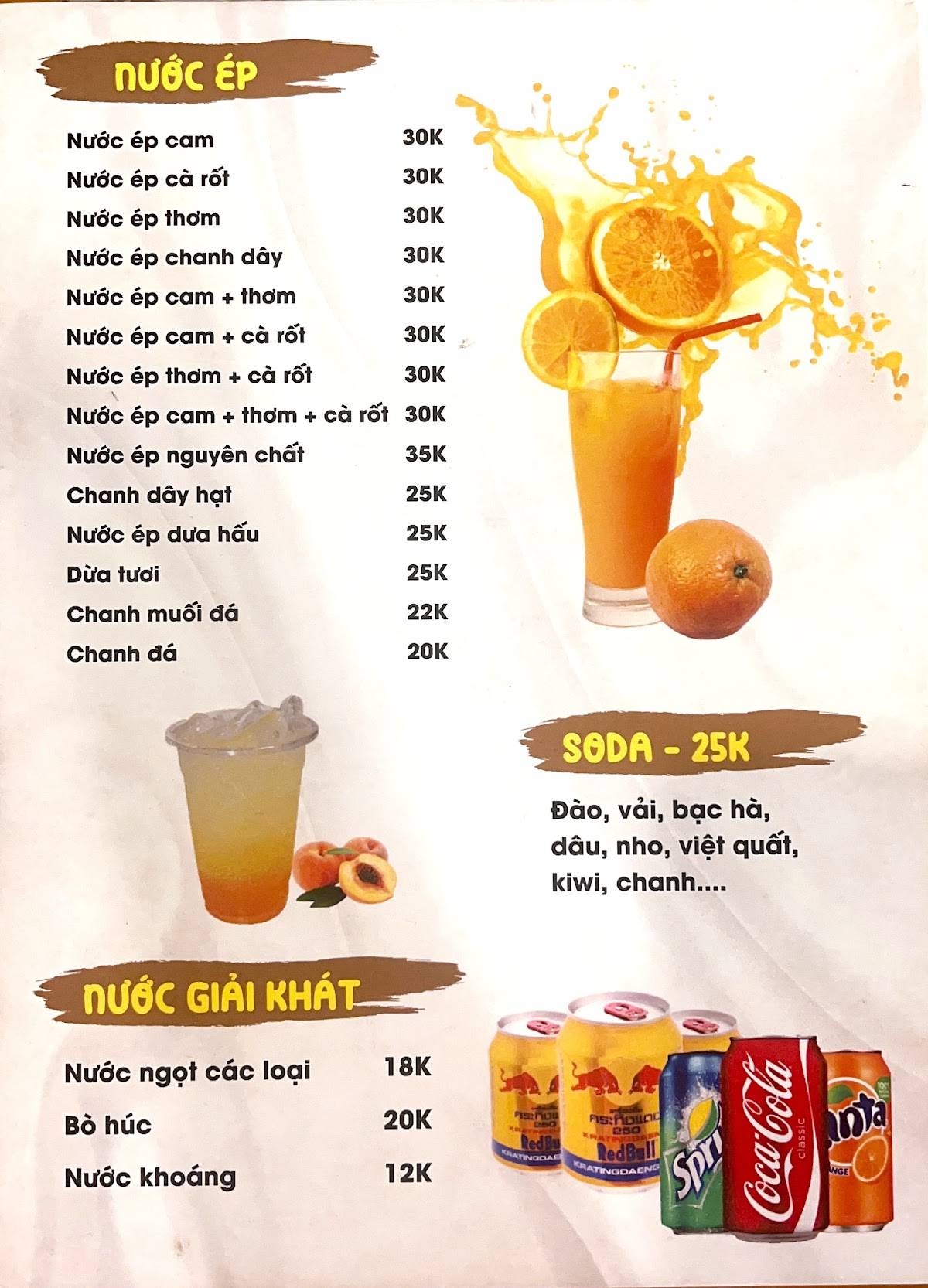 Menu at Cà Phê Góc Phố 46 pub & bar, Vietnam
