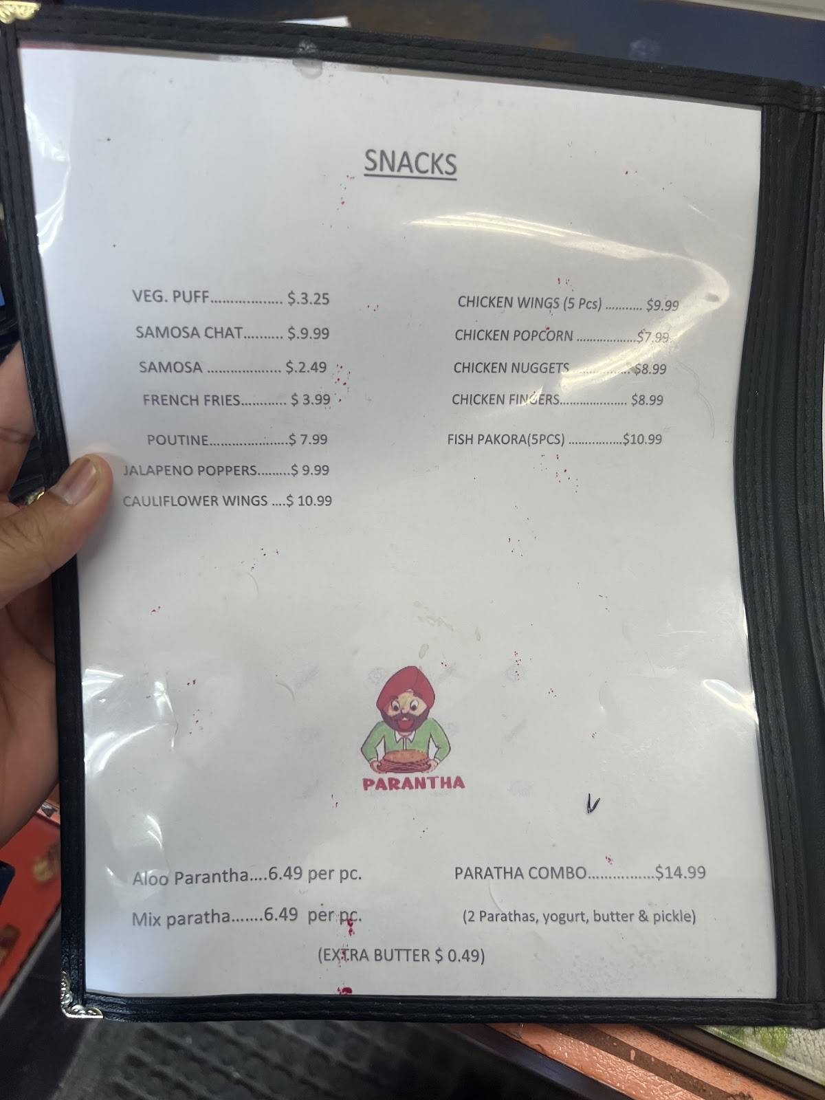 Menu at Fill 'N Chill Punjabi Restaurant, Canada