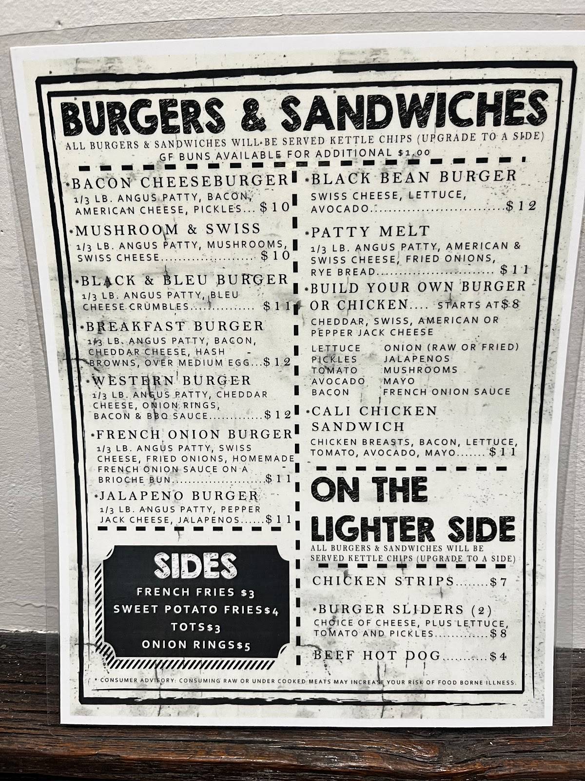 Menu at High Steaks Bar & Grill, Mauston