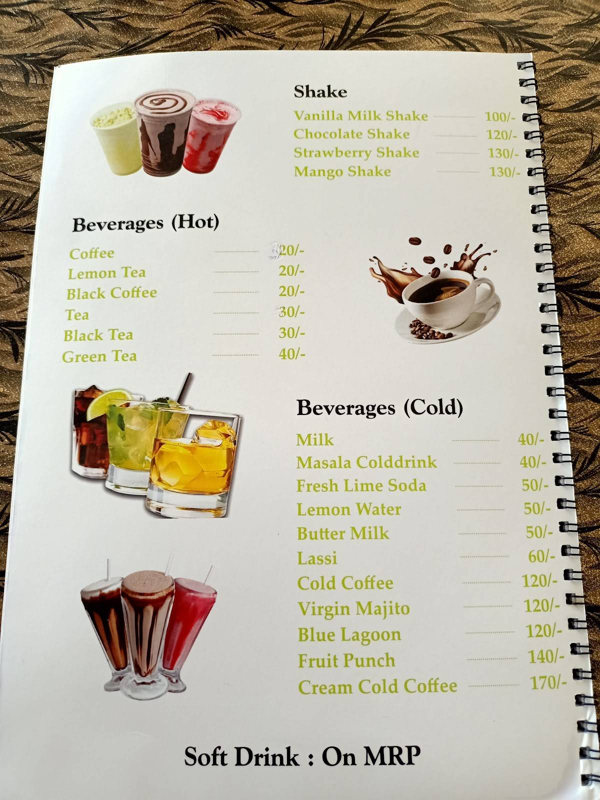 Menu at NATRAJ HOTEL & ADVENTURE RESORTS [ A unit of Ajay Nair ], India