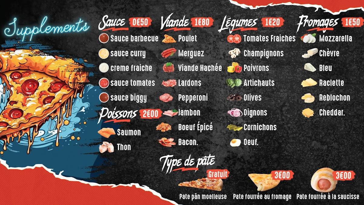 Menu at Crunchy Corner restaurant, Pantin