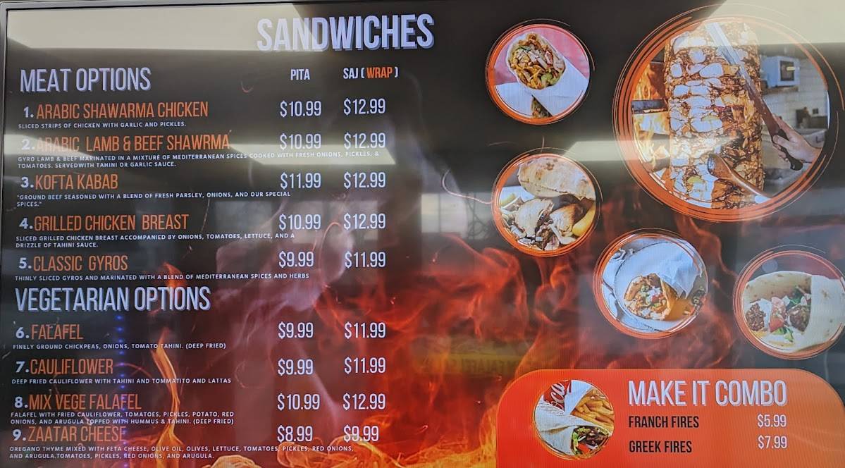 Menu at , Seattle