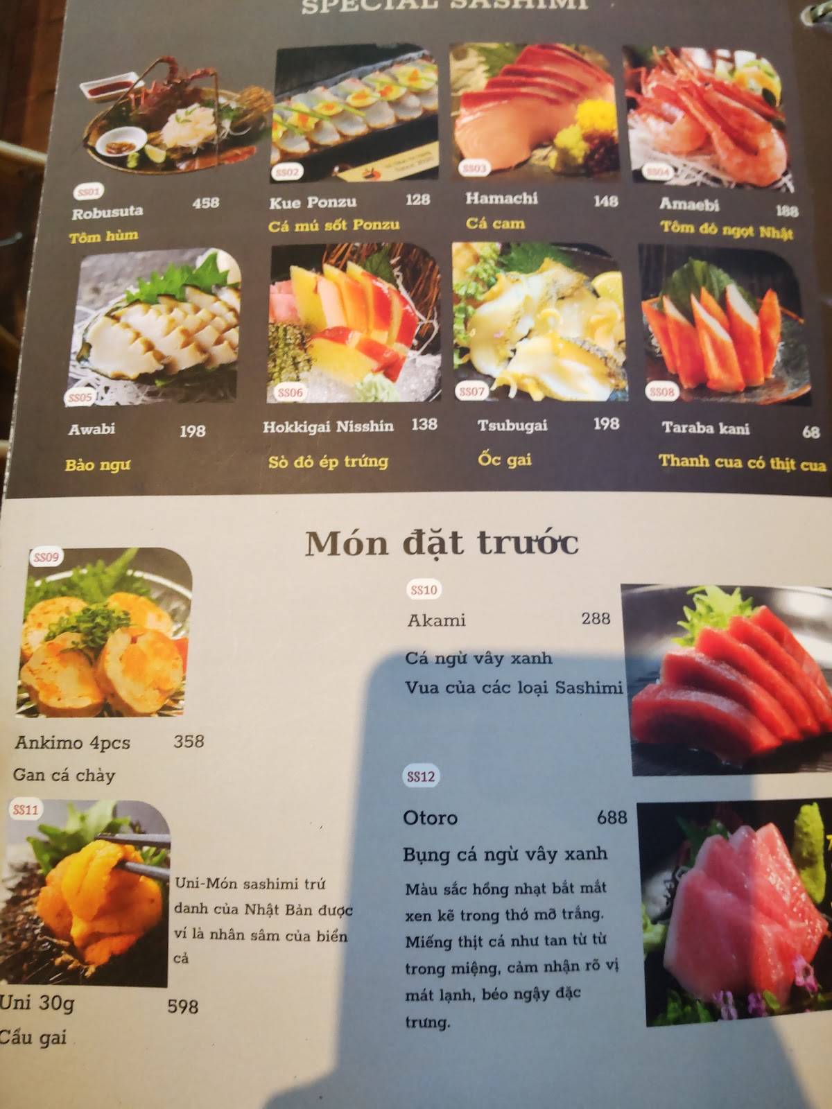 Menu at Suika Yakiniku- Nhà hàng sushi nướng Nhật Bản restaurant, Ba Ria