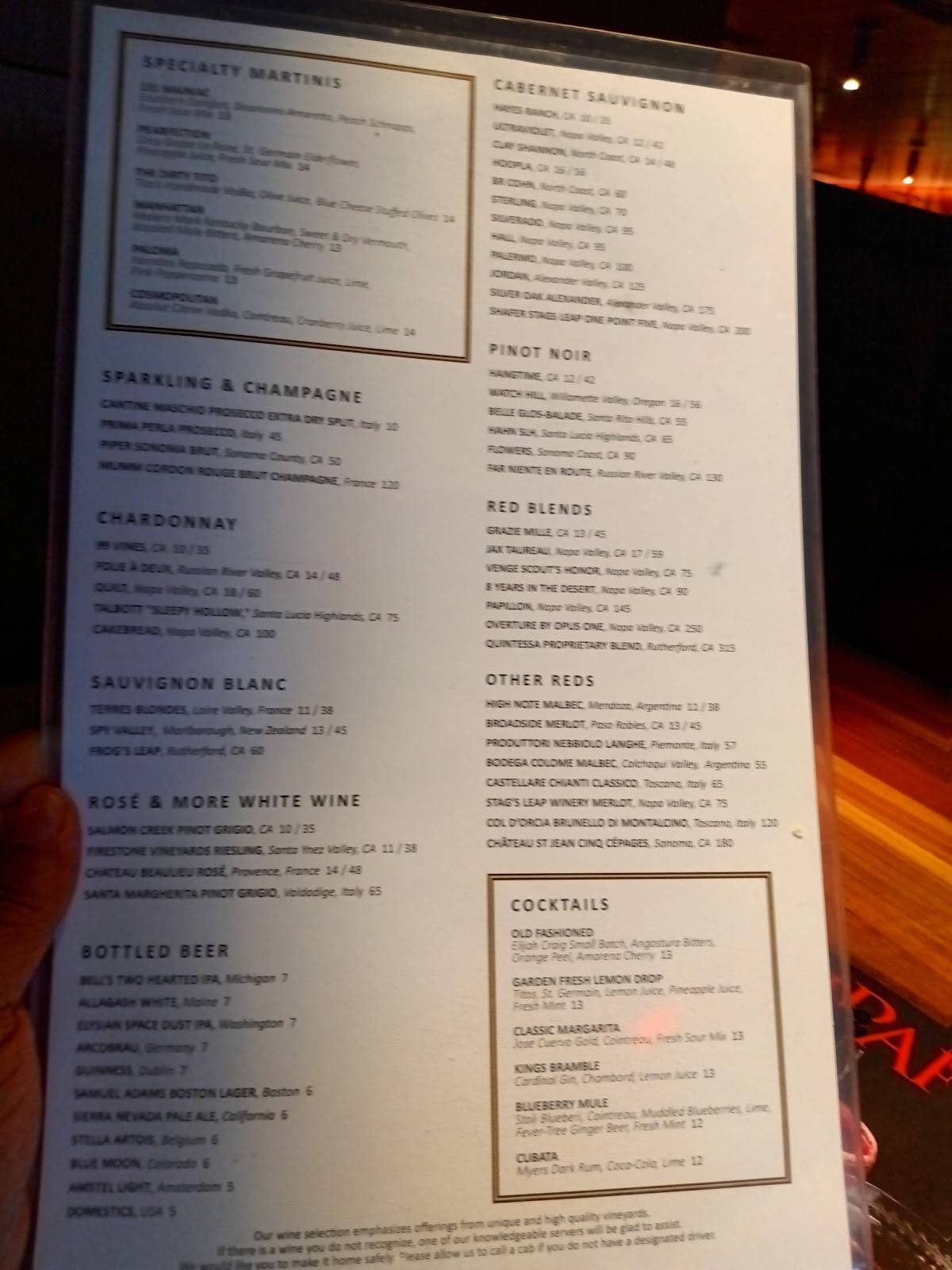 Menu at 131 MAIN Restaurant, Charlotte, Fairview Rd #100