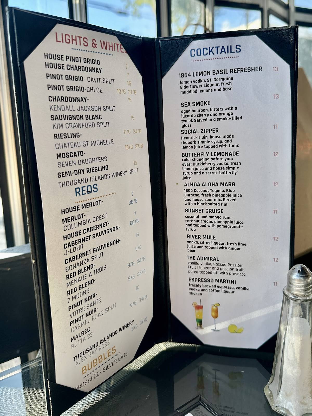 Menu at 1864 steakhouse, Alexandria Bay