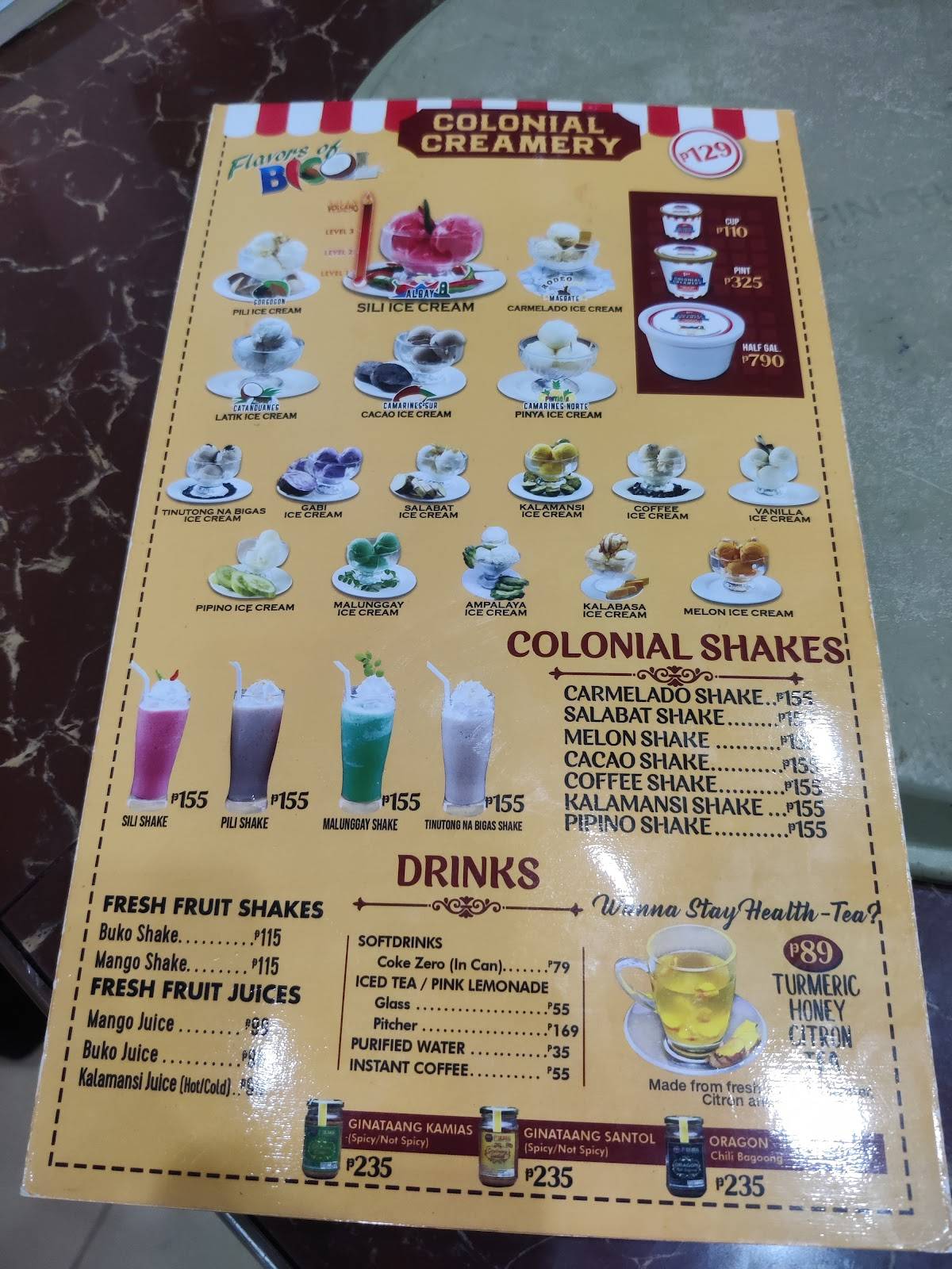 Menu at 1st Colonial Grill restaurant, Legazpi City, 4QW2+62M