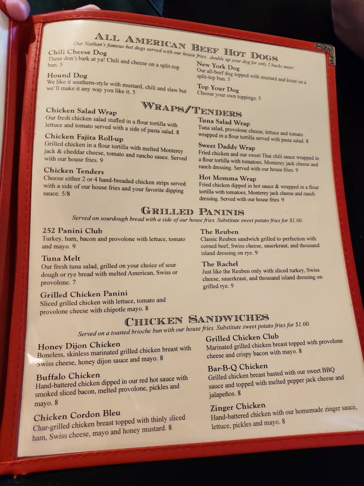 Menu at 252 Grill restaurant, Hertford