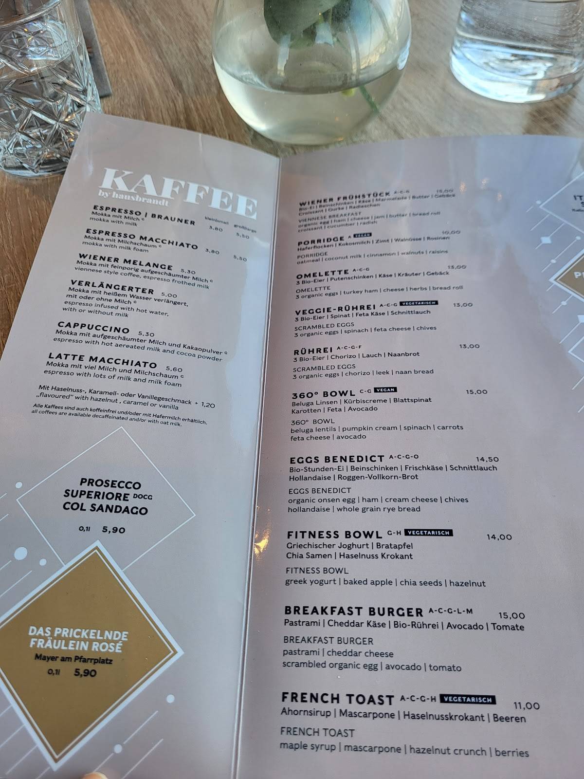 Menu at 360° OCEAN SKY pub & bar, Vienna