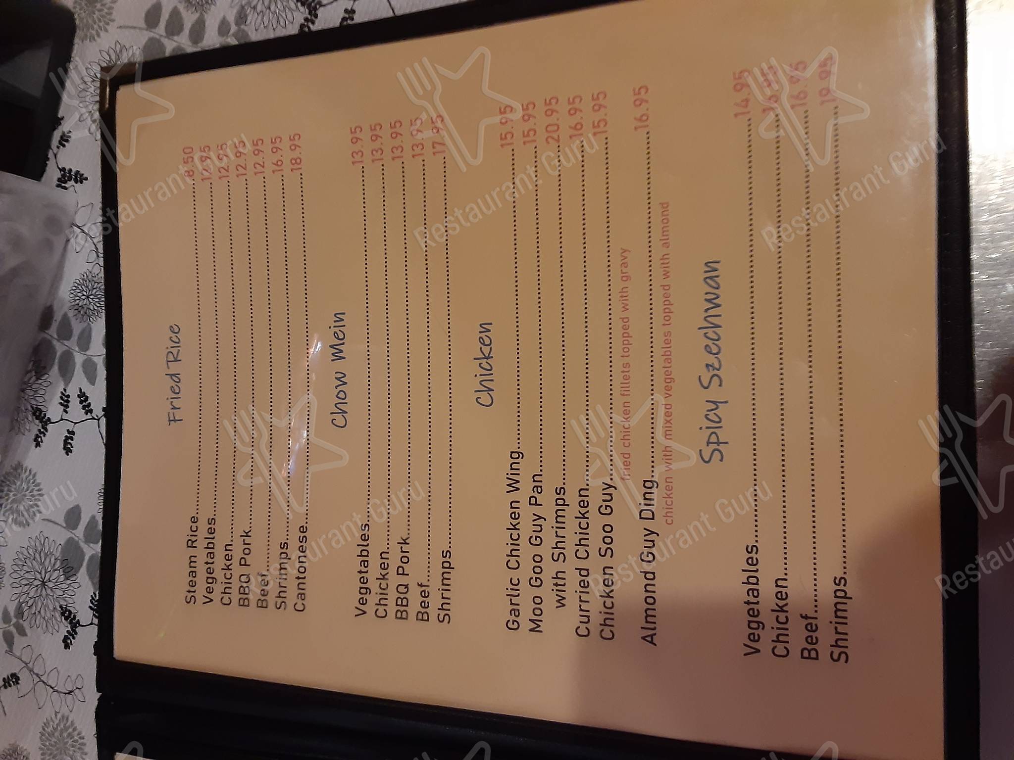 Menu at 4 Seasons Restaurant, Grand Falls
