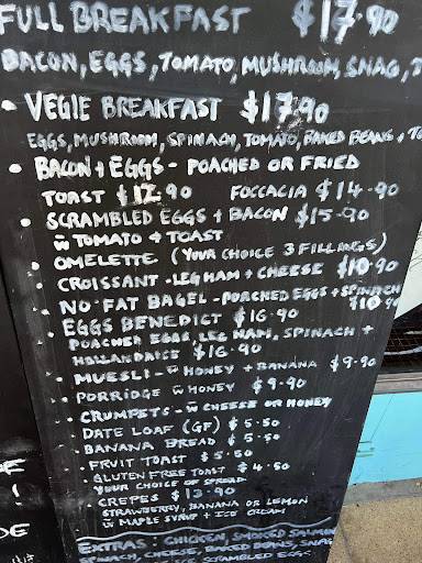 Menu at A Cafe Etc., Brighton