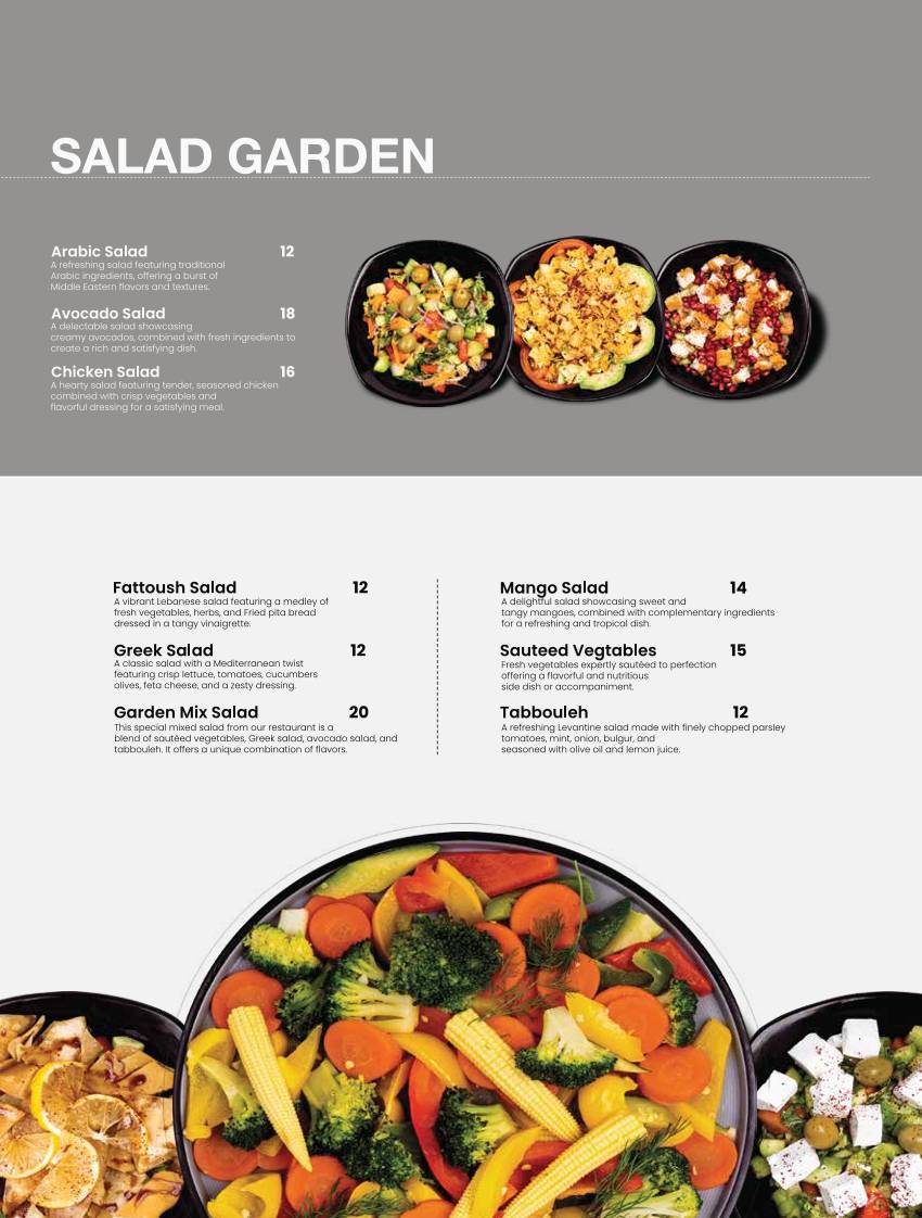 Menu at Mirache Grill Restaurant, Abu Dhabi