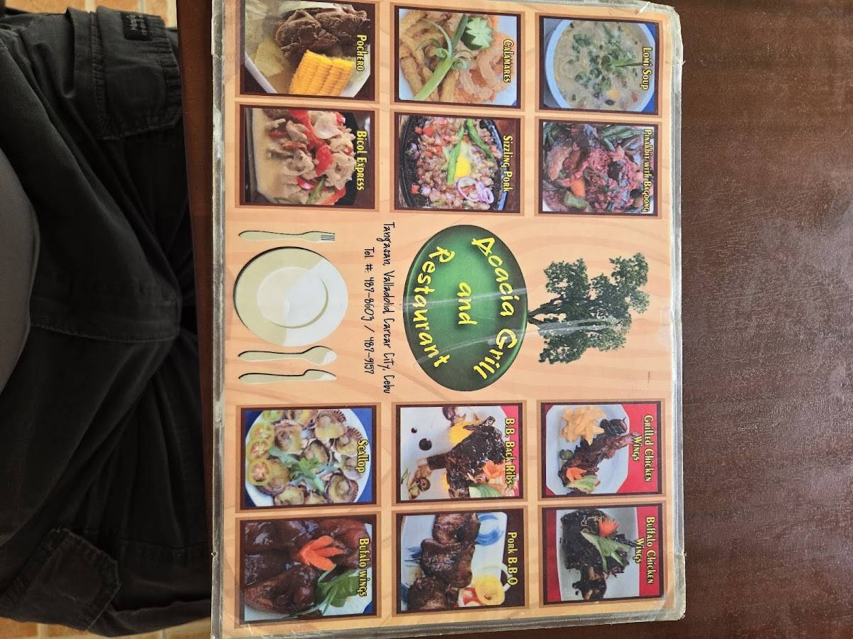 Menu at Acacia Grill & Restaurant, Carcar City