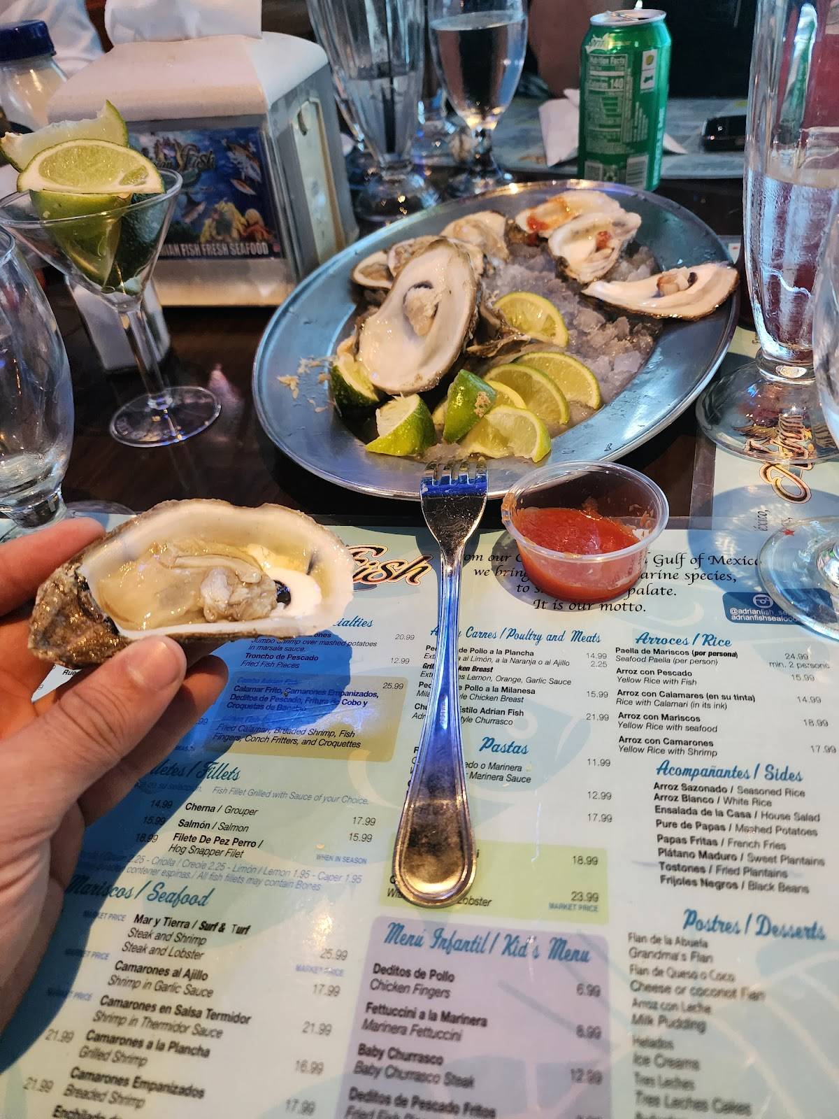 Carta de Adrian Fish Market & Restaurant, Hialeah Gardens