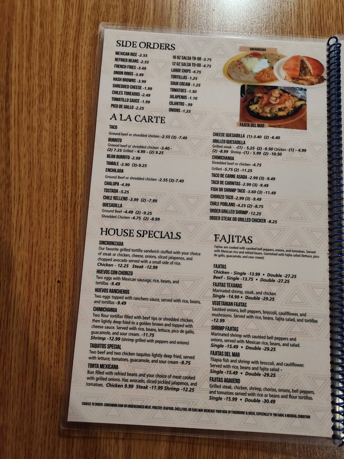 Menu at Agavero Bar & Grill, Massillon