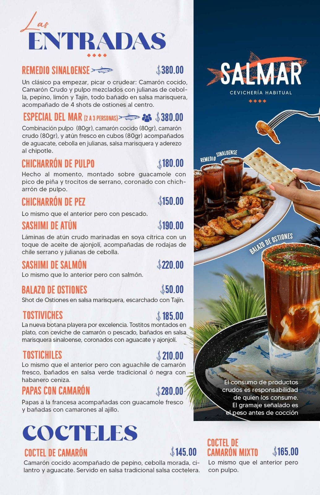 Carta del restaurante SALMAR Cevichería Habitual, Aguascalientes