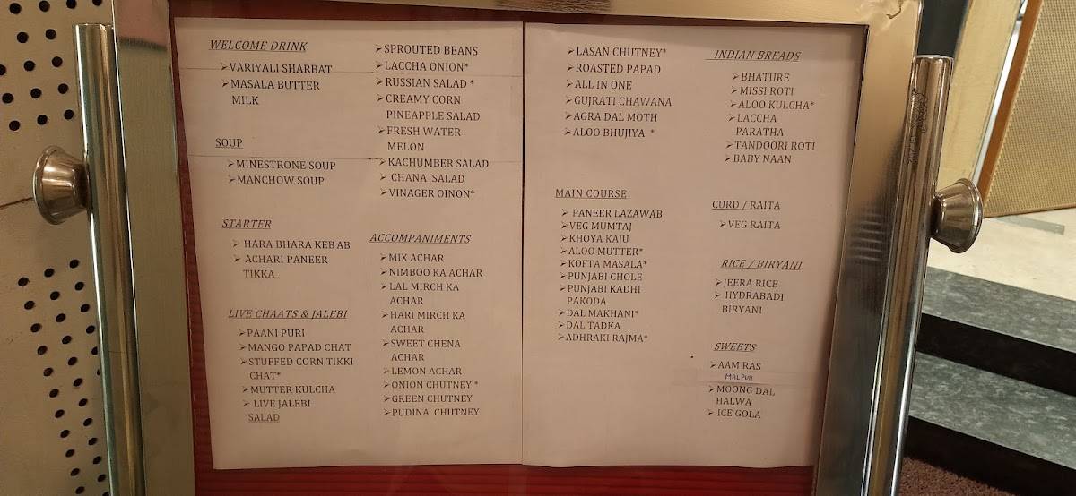 Menu at Gwalia Purani Delhi, Ahmedabad