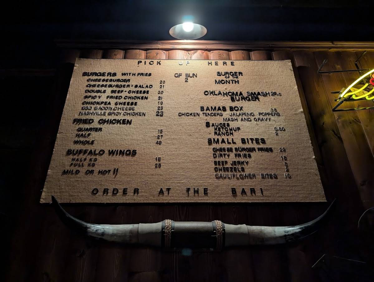 Menu at Alabama Song Bar, Perth, 232 William St