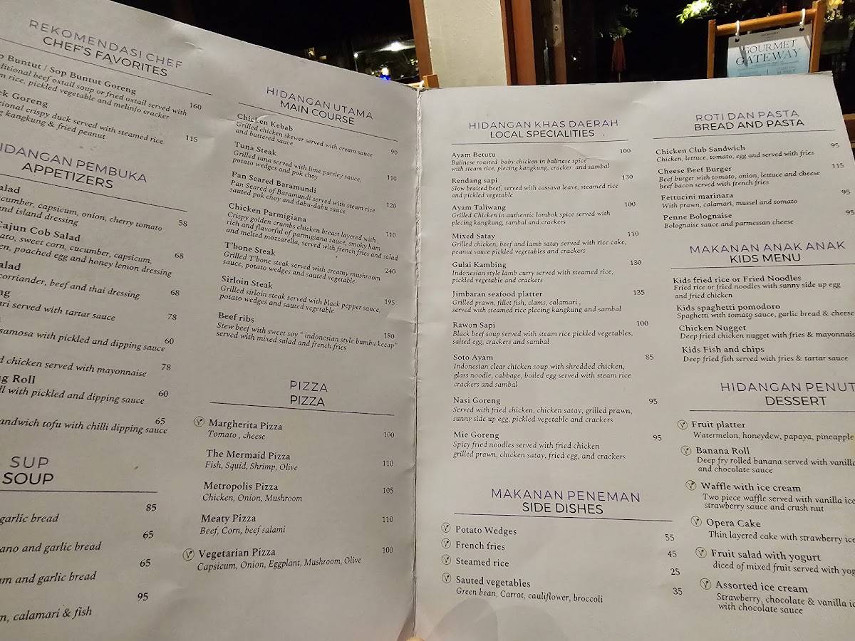 Menu at Alang - Alang @Mercure hotel restaurant, Kuta