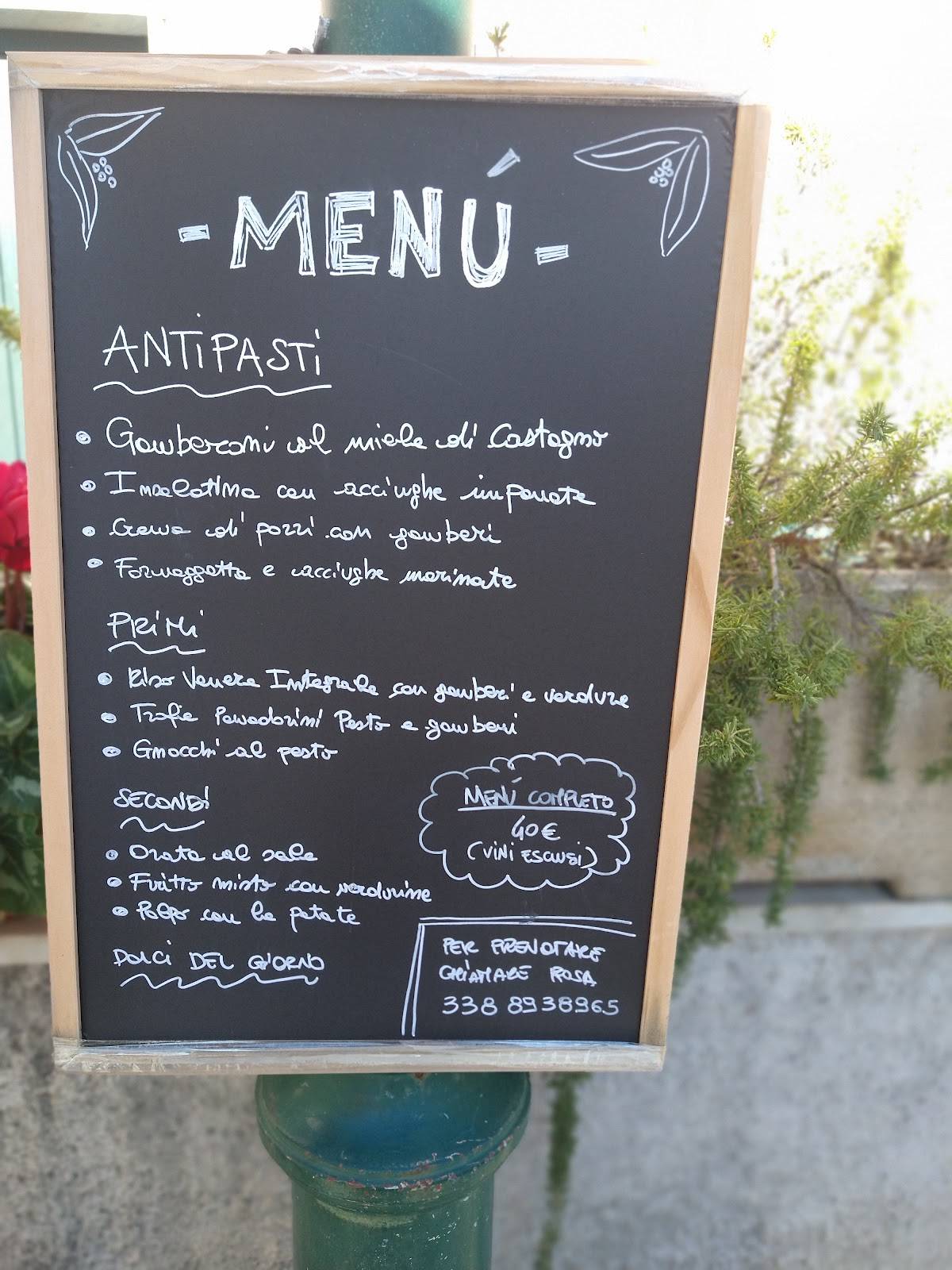 Speisekarte von La Rosa dei Venti restaurant, Albisola Superiore