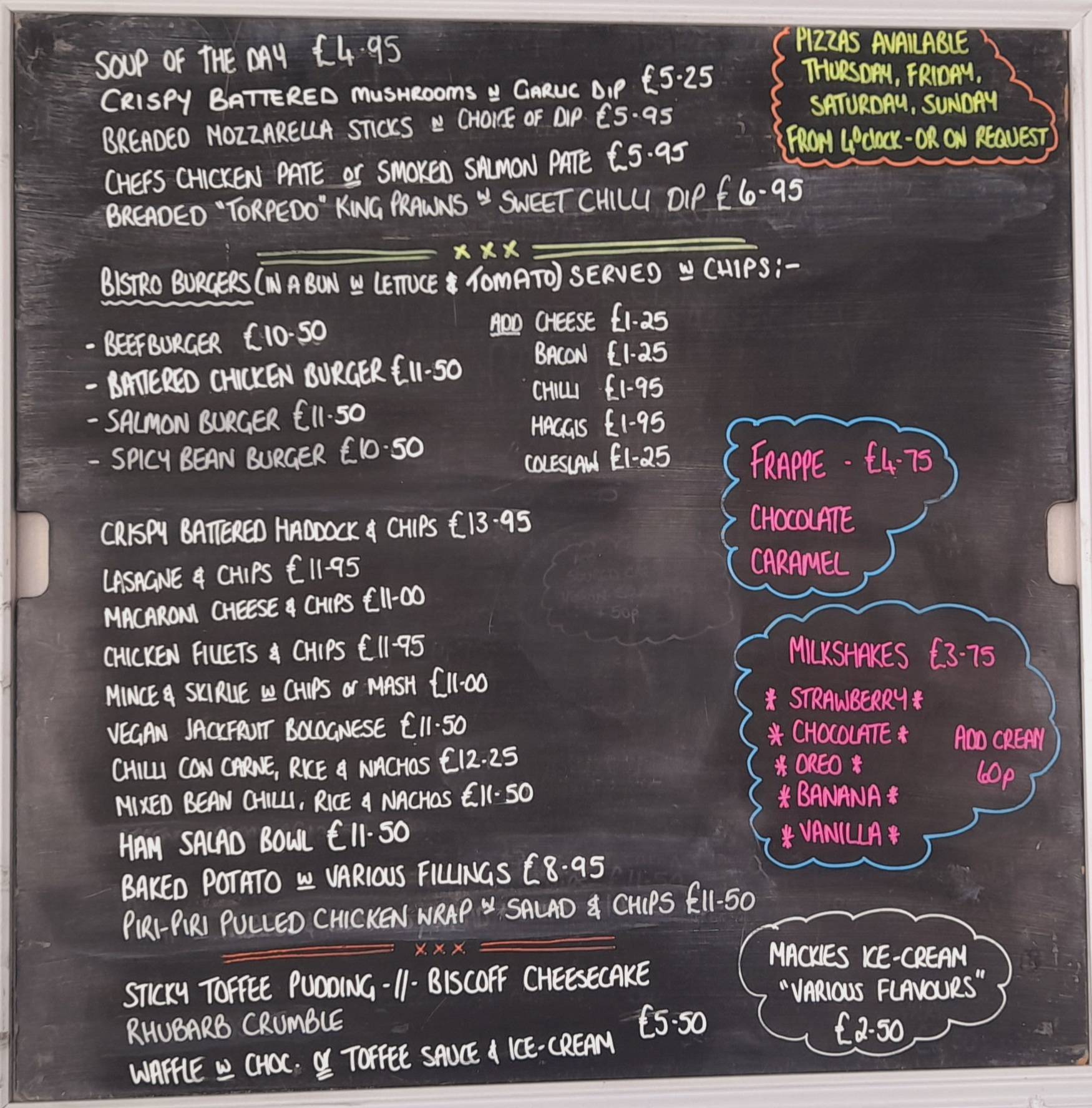 Menu at The Alford Bistro restaurant, Alford