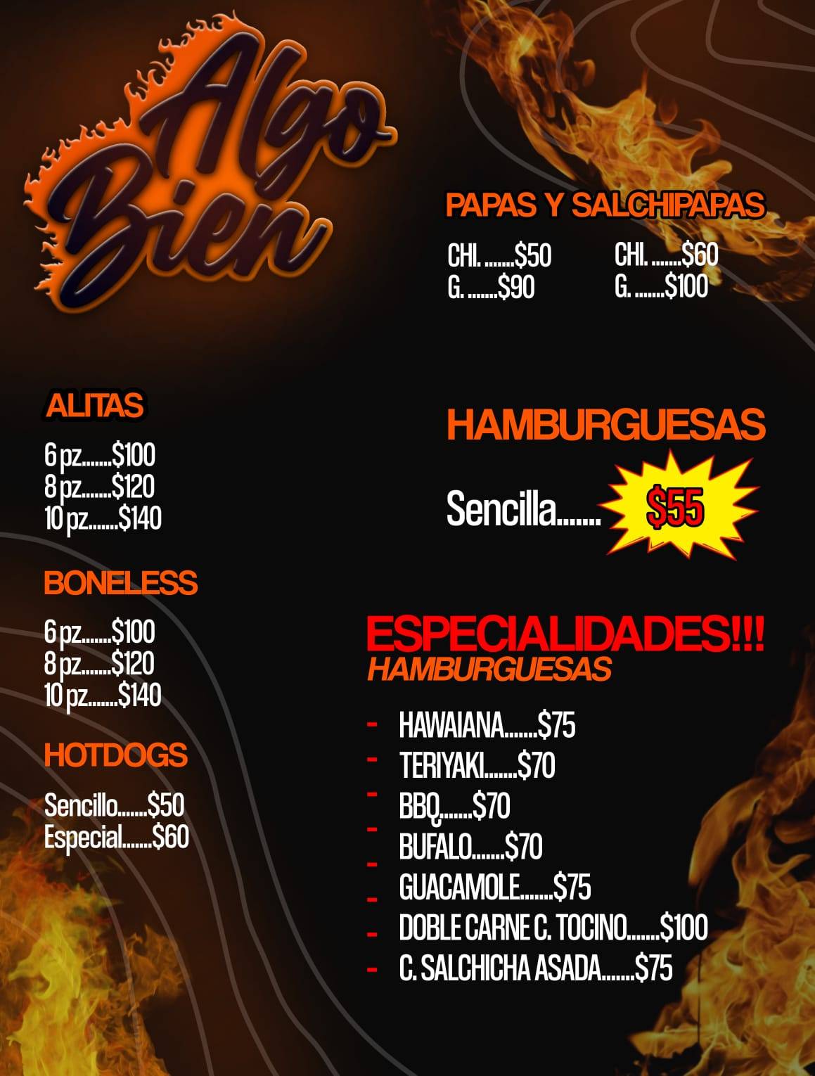 Menu at Algo bien restaurant, Tijuana