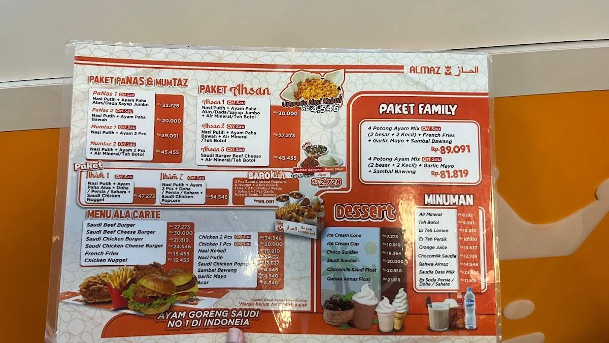 Carta del restaurante Almaz Fried Chicken - Batam Centre, Batam