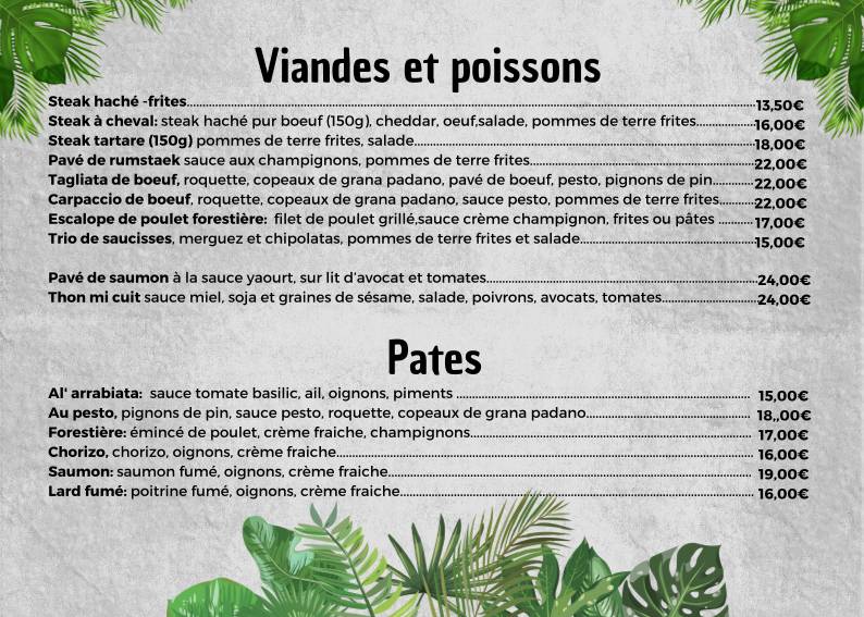Menu au Alpha Bar A Vin / Alpha Scène, Montauroux