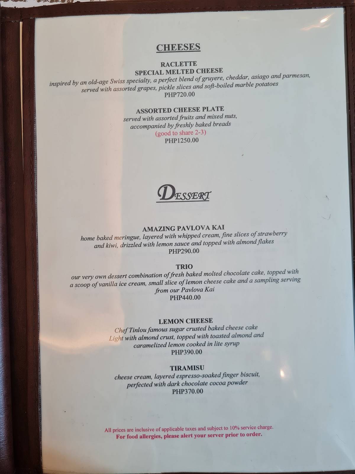 Menu at Amare by Chef Chris restaurant, Angeles, Royce Hotel M. A ...
