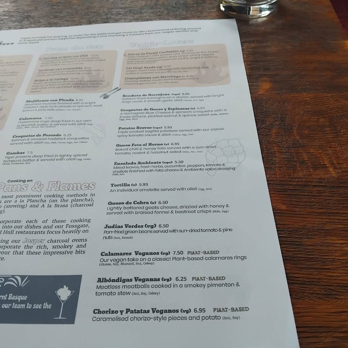 Menu at Ambiente Tapas Fossgate pub & bar, York