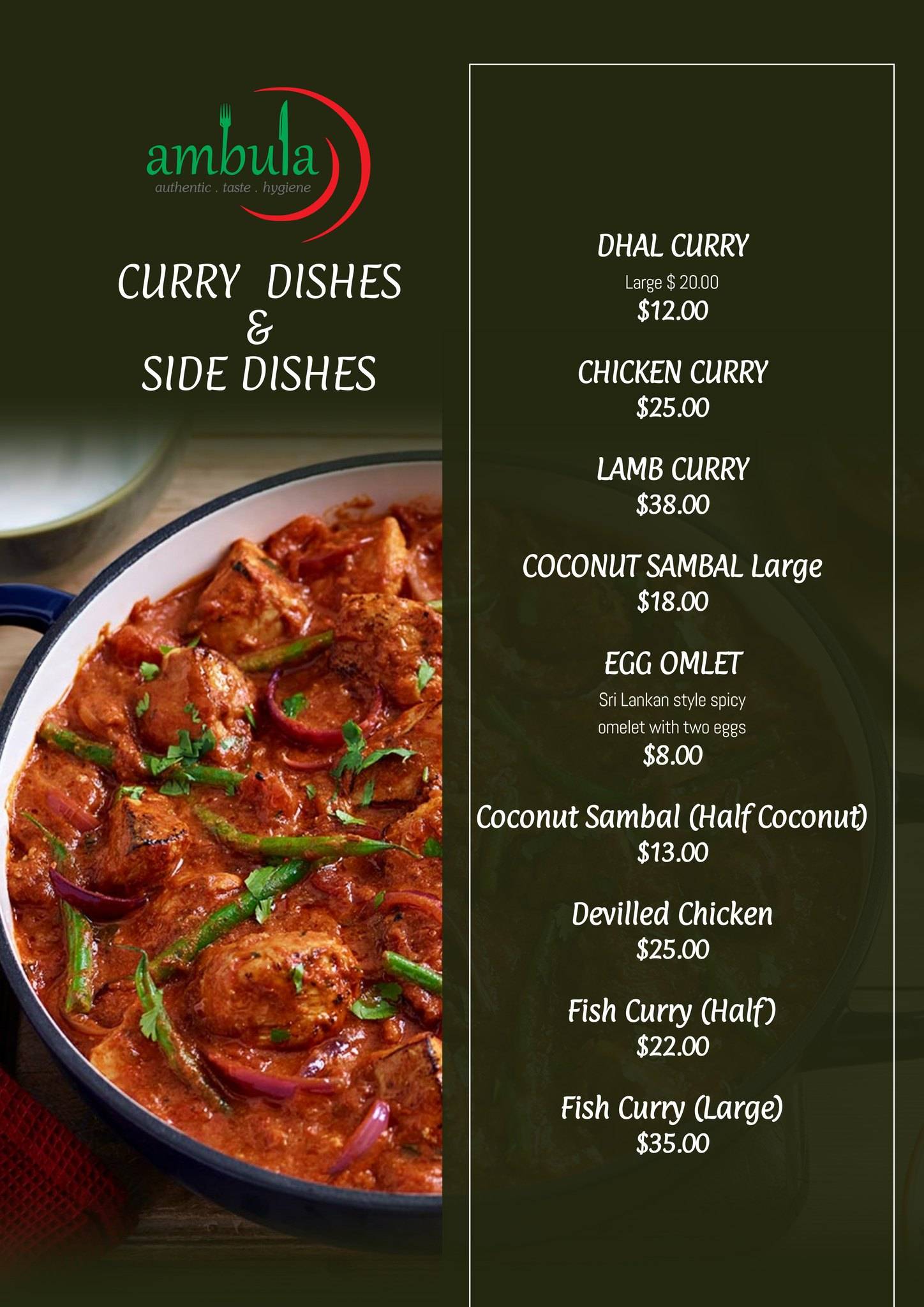 Menu at Ambula - Authentic Sri Lankan Cuisine restaurant, Auckland, 48 ...