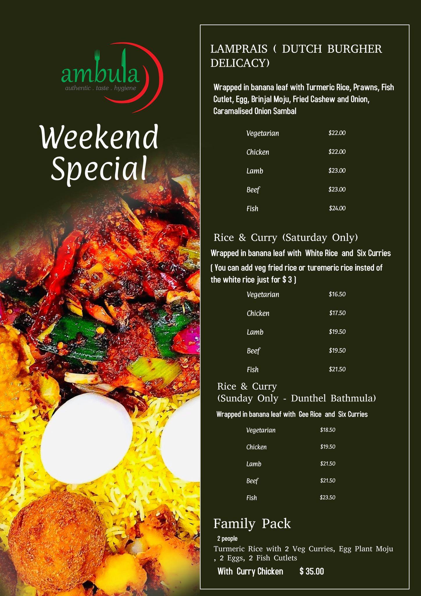 Menu at Ambula - Authentic Sri Lankan Cuisine restaurant, Auckland, 48 ...