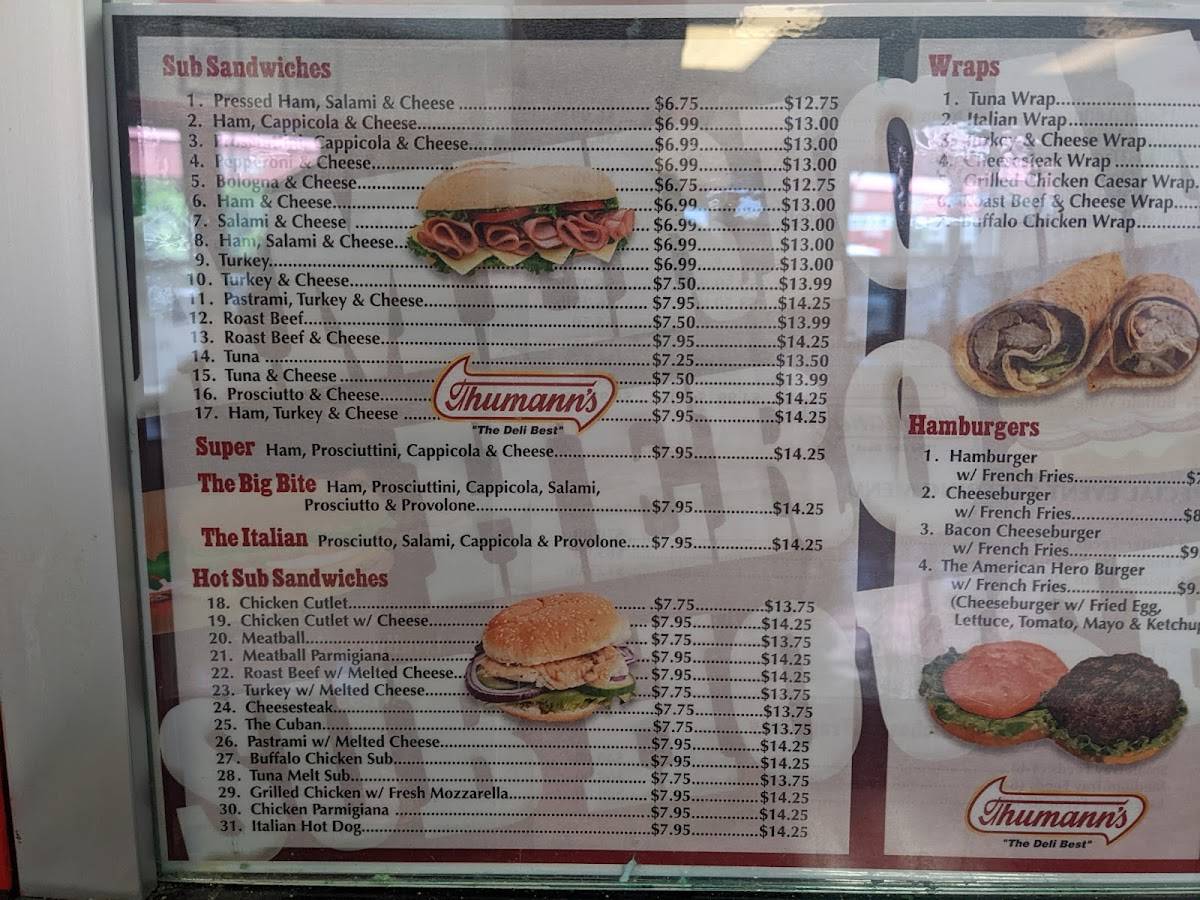 Menu at American Hero Subhouse restaurant, Lyndhurst