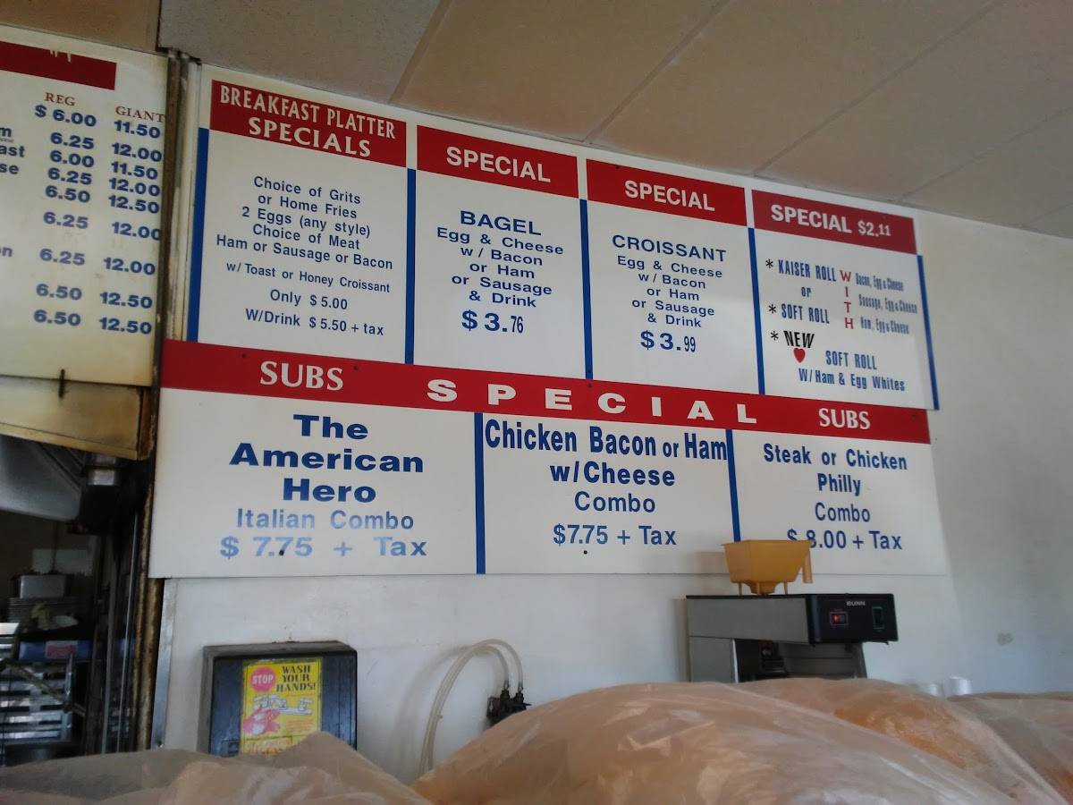 Menu at American Hero Subs & Bagels restaurant, Loris