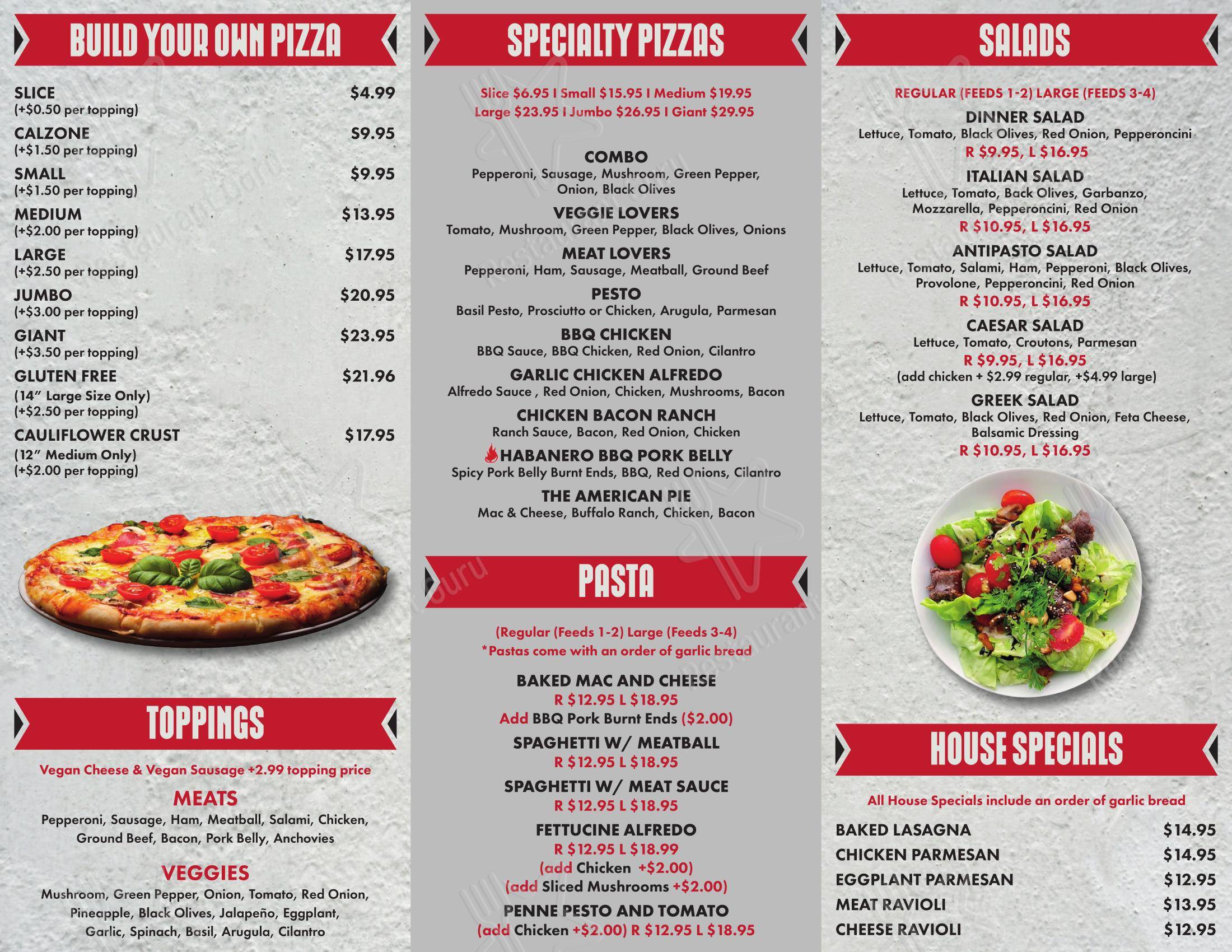 Menu at American Pie Company Channel Islands pizzeria, Camarillo, 45 ...