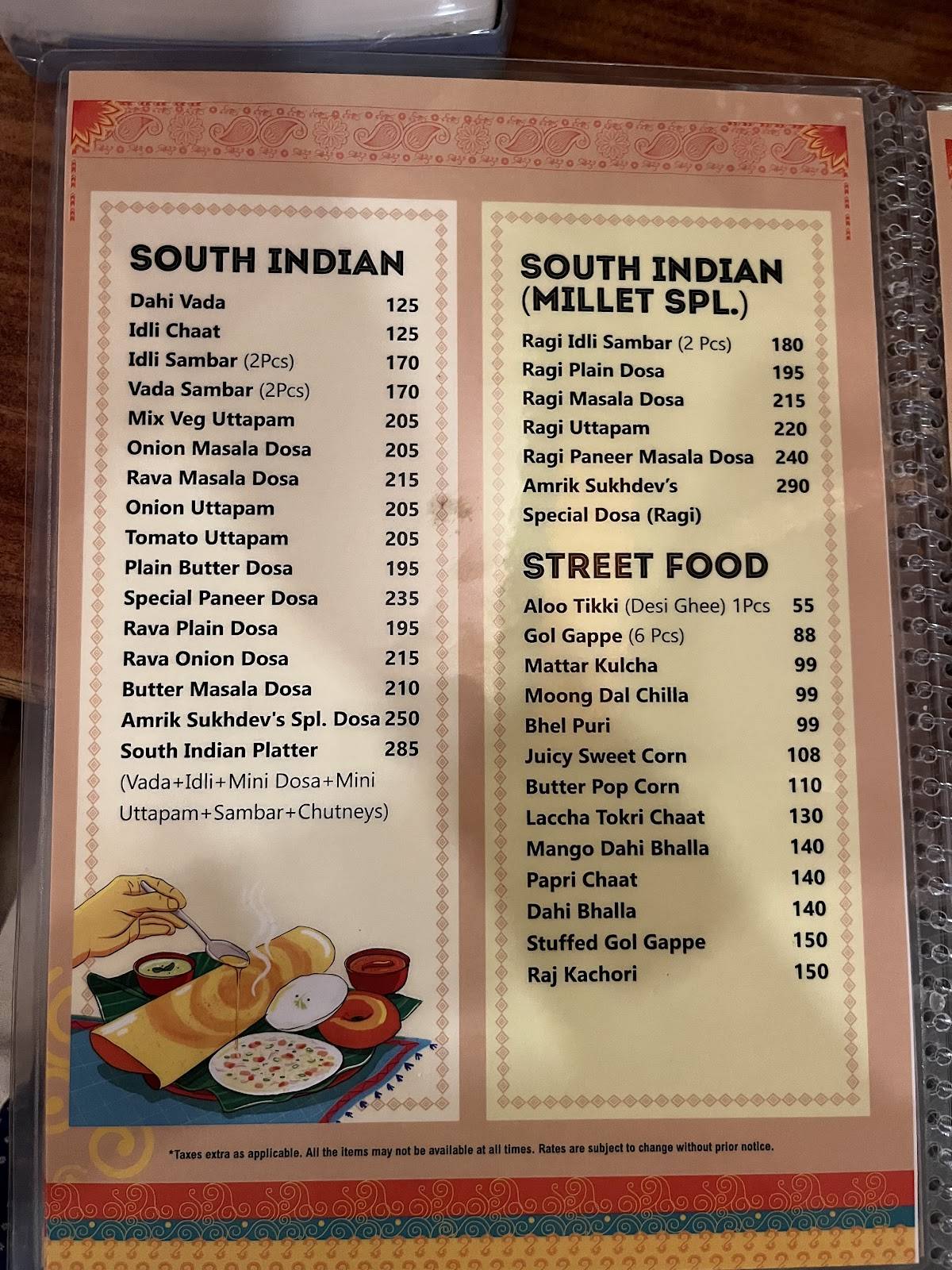 Menu at Amrik Sukhdev, Murthal, No.52