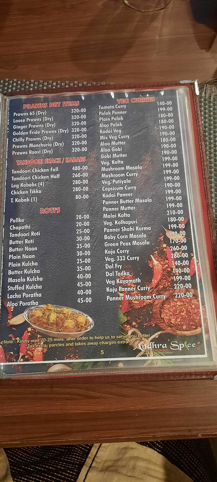 Menu at Andhra Spice Veg & Non Veg Family Restaurant, Madanapalle